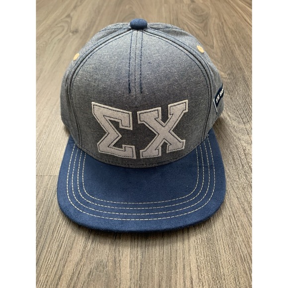 Snap | Accessories | Sigma Chi Snapback Hat Cotton Mesh Solid Flat ...